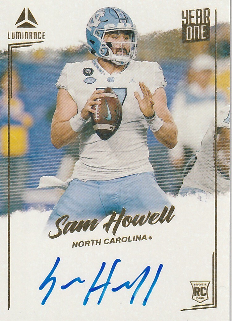 North Carolina / Seahawks Sam Howell RC Panini Luminance Cert Auto Card ...