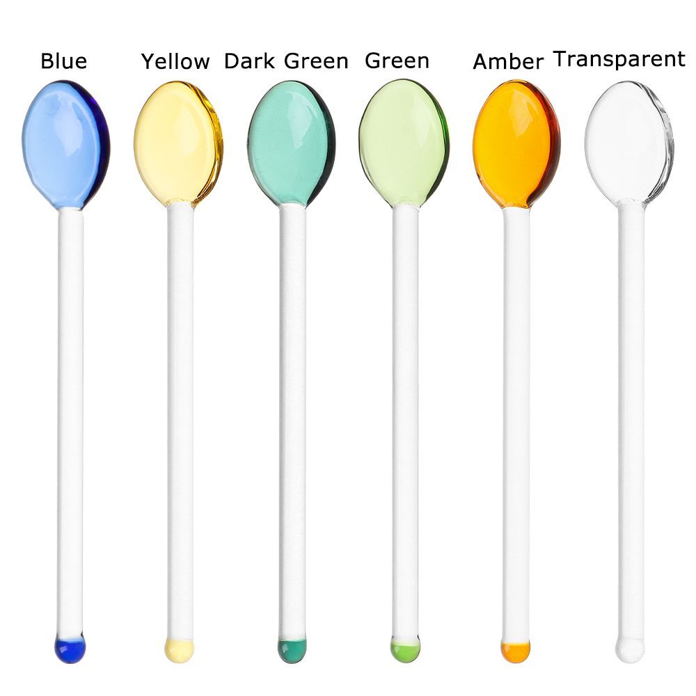 Home Kitchen Colorful Tableware Glass Tea Spoons Coffee Scoops Long ...