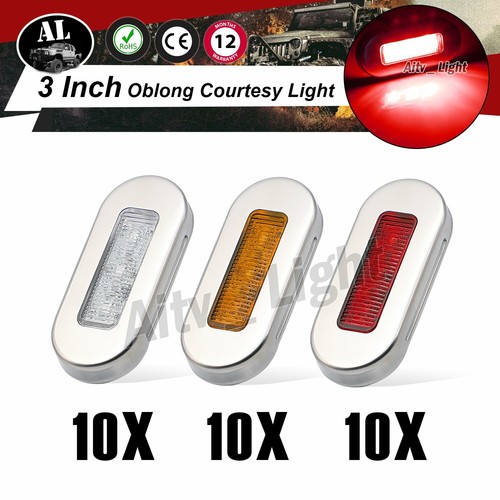 30 PCS Boat Marine Accent 3" Oblong Amber Red White LED Stair Courtesy ...
