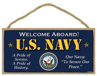 Welcome Aboard! U.S NAVY MILITARY Sign Gift Home 5"x10" USA Wood Plaque ...