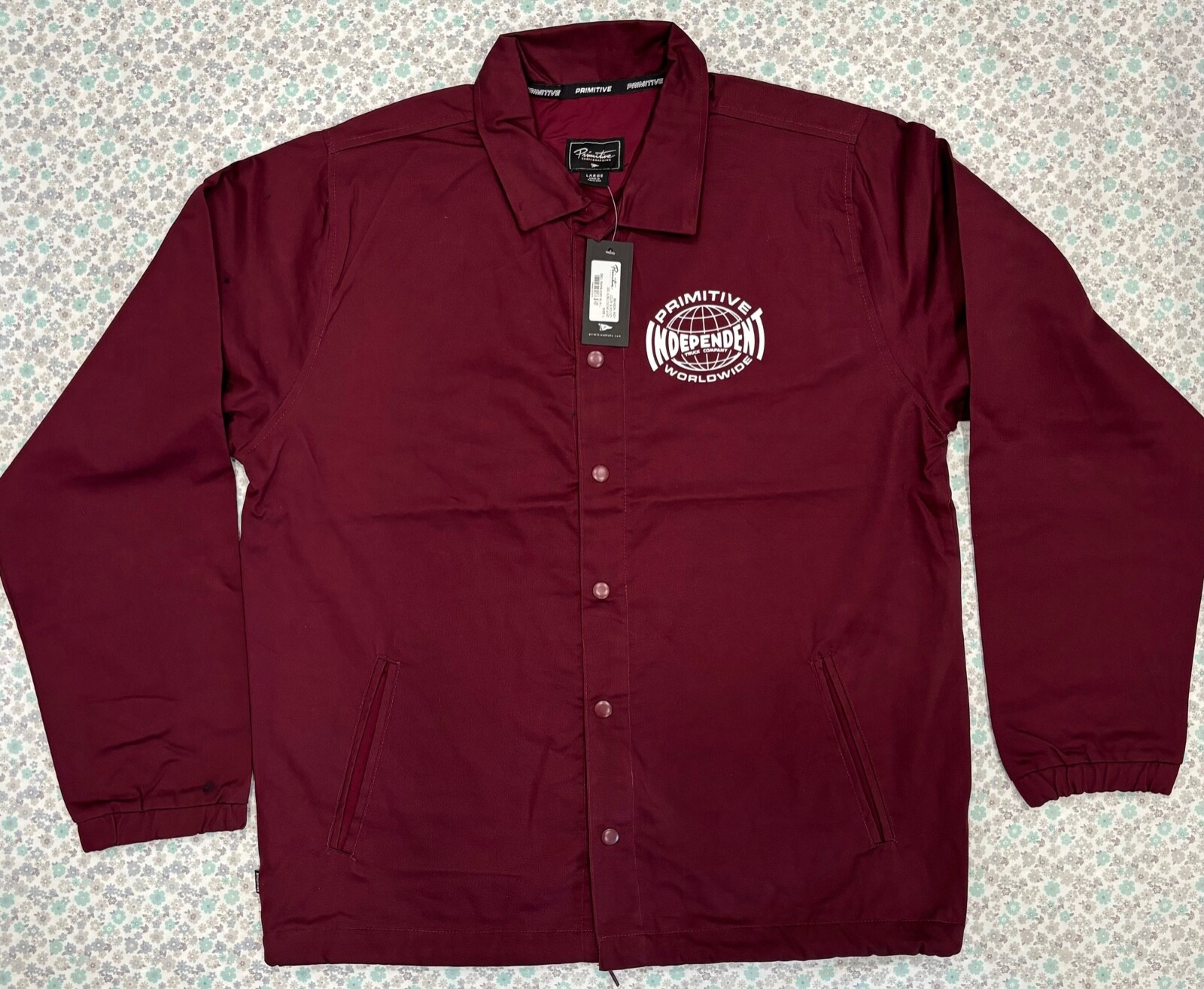 Primitive Men's X Independent Global Coaches Jacket Burgundy | eBay