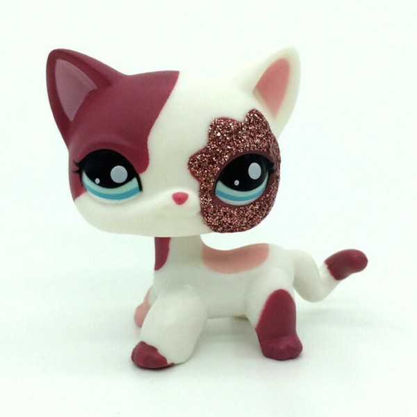 Hasbro Littlest Pet Shop Collection LPS Sparkle Pink White Short Hair ...