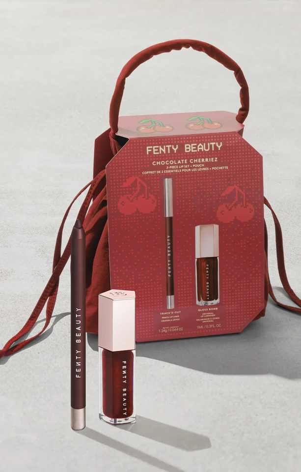 Fenty Beauty CHERRIEZ Set - Gloss Bomb CHERRY AMOR & Lip Liner Brown’d Out + Bag | eBay