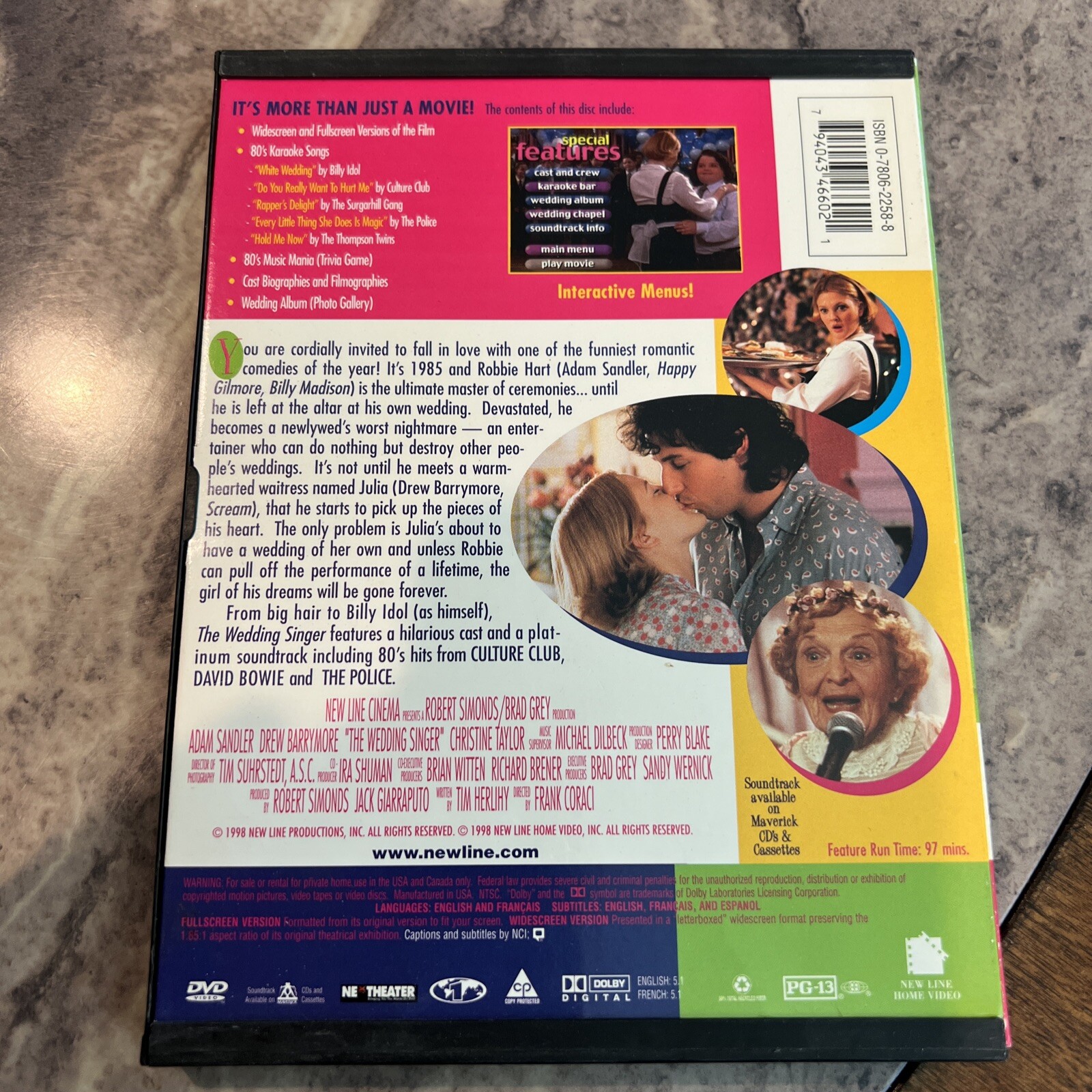The Wedding Singer (DVD, 1998) 794043466021| eBay