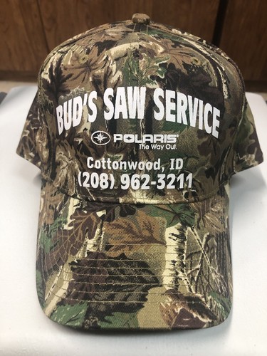 Bud's Saw Service Camo Baseball Hat Cap Cottonwood ID Snapback Idaho ...