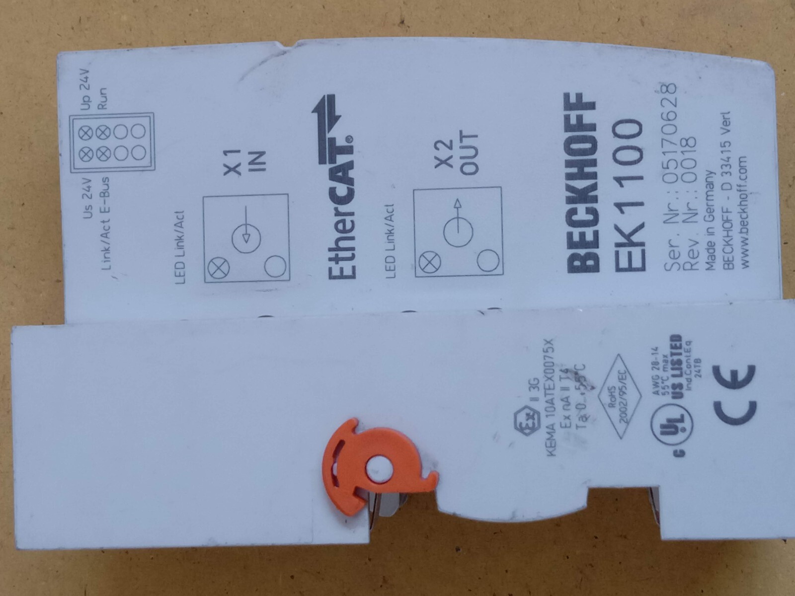 Beckhoff EK1100 EtherCAT Coupler EK 1100 Rev 0018 24V DC | eBay
