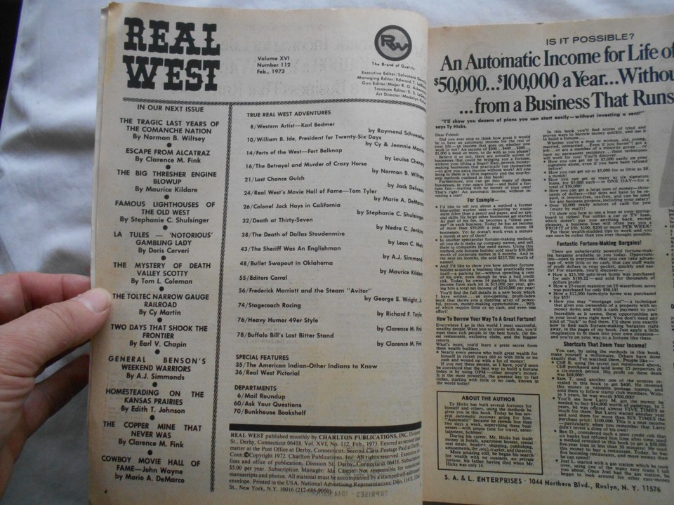 REAL WEST MAGAZINE -FEBRUARY,1973 CRAZY HORSE | eBay