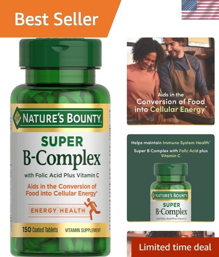 Super B Complex Vitamins with Vitamin C & Folic Acid, Vitamins for ...