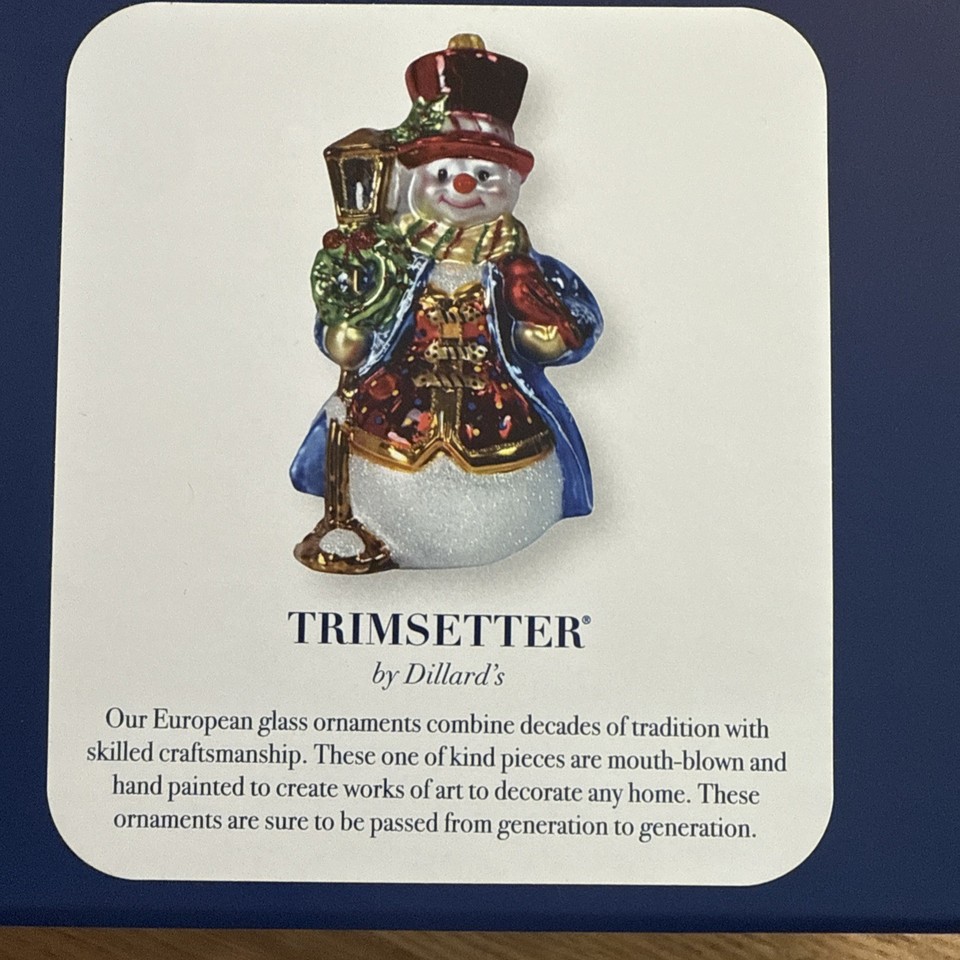 TRIMSETTER By Dillard’s Artisan Collection Snowman handmade Glass ...
