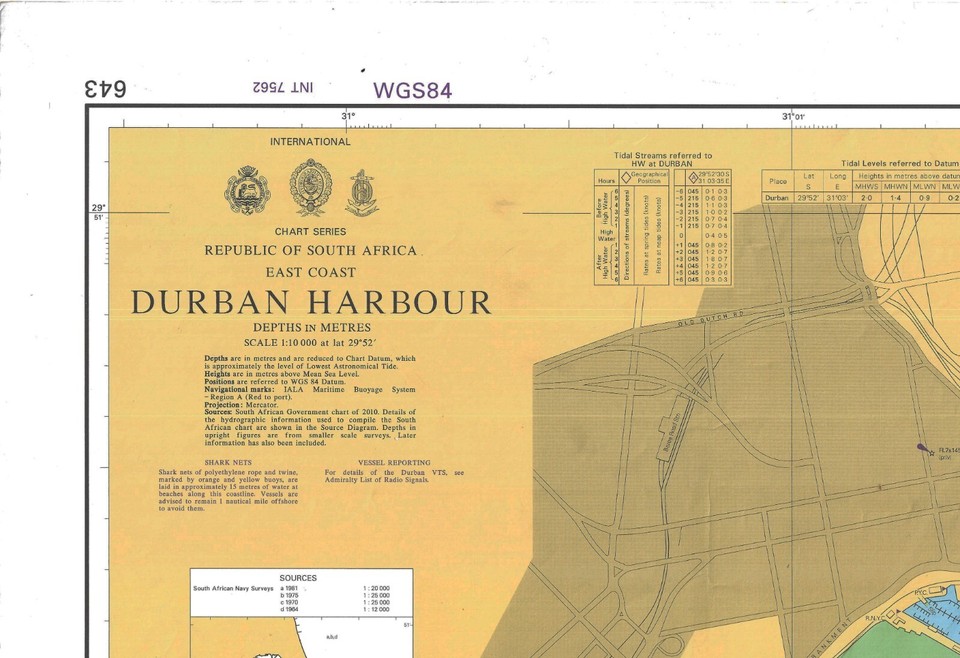 Admiralty 643 Republic Of South Africa East Coast Durban Harbour Map ...