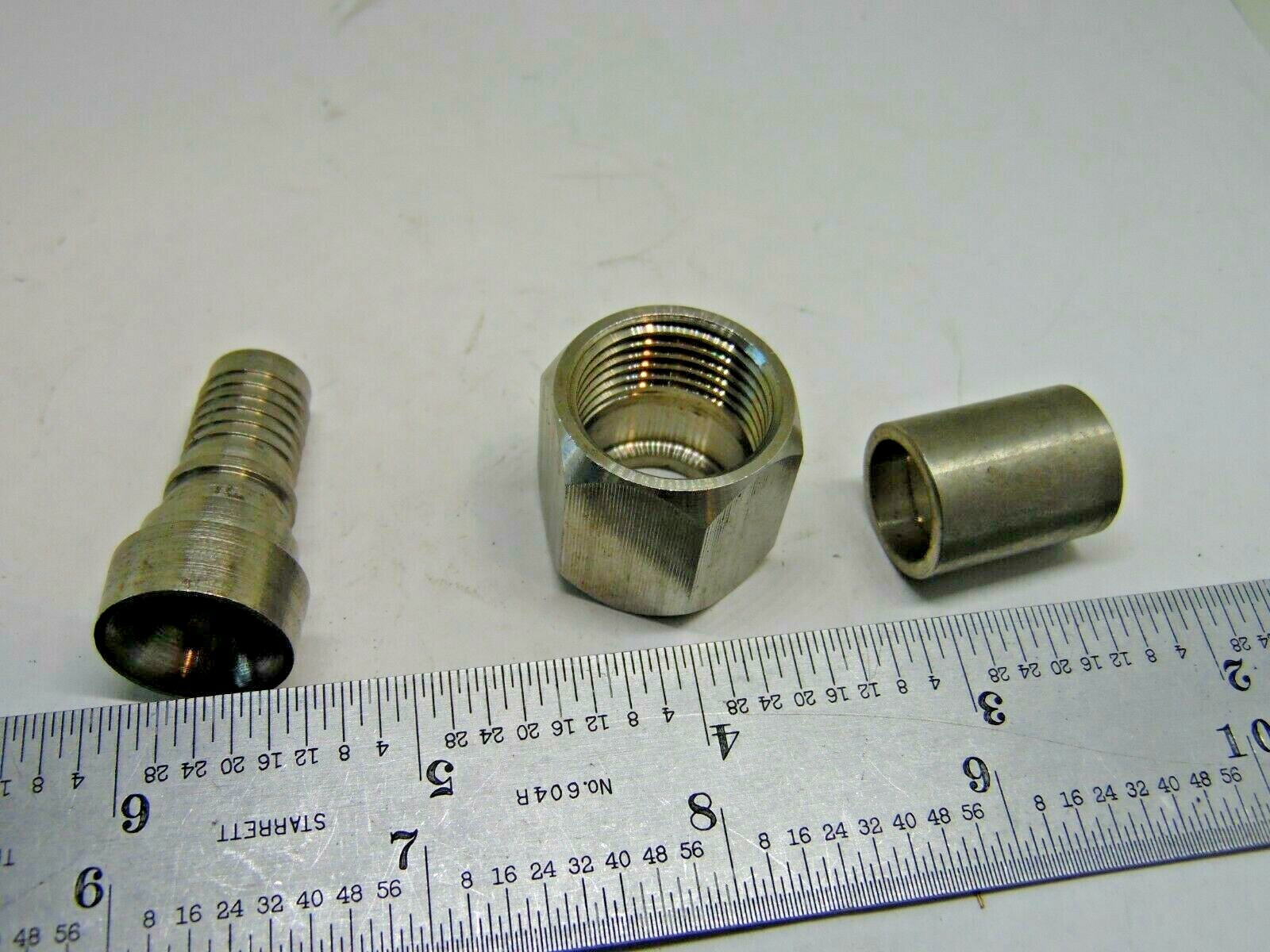 Y50008-12-95 TITEFLEX TEFLON HOSE SWAGE FITTING 1/2 3/4 - 16 JIC FEMALE ...