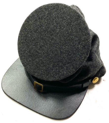 CIVIL WAR CSA CONFEDERATE DARK GREY WOOL FORAGE BUMMER CAP HAT-XLARGE ...
