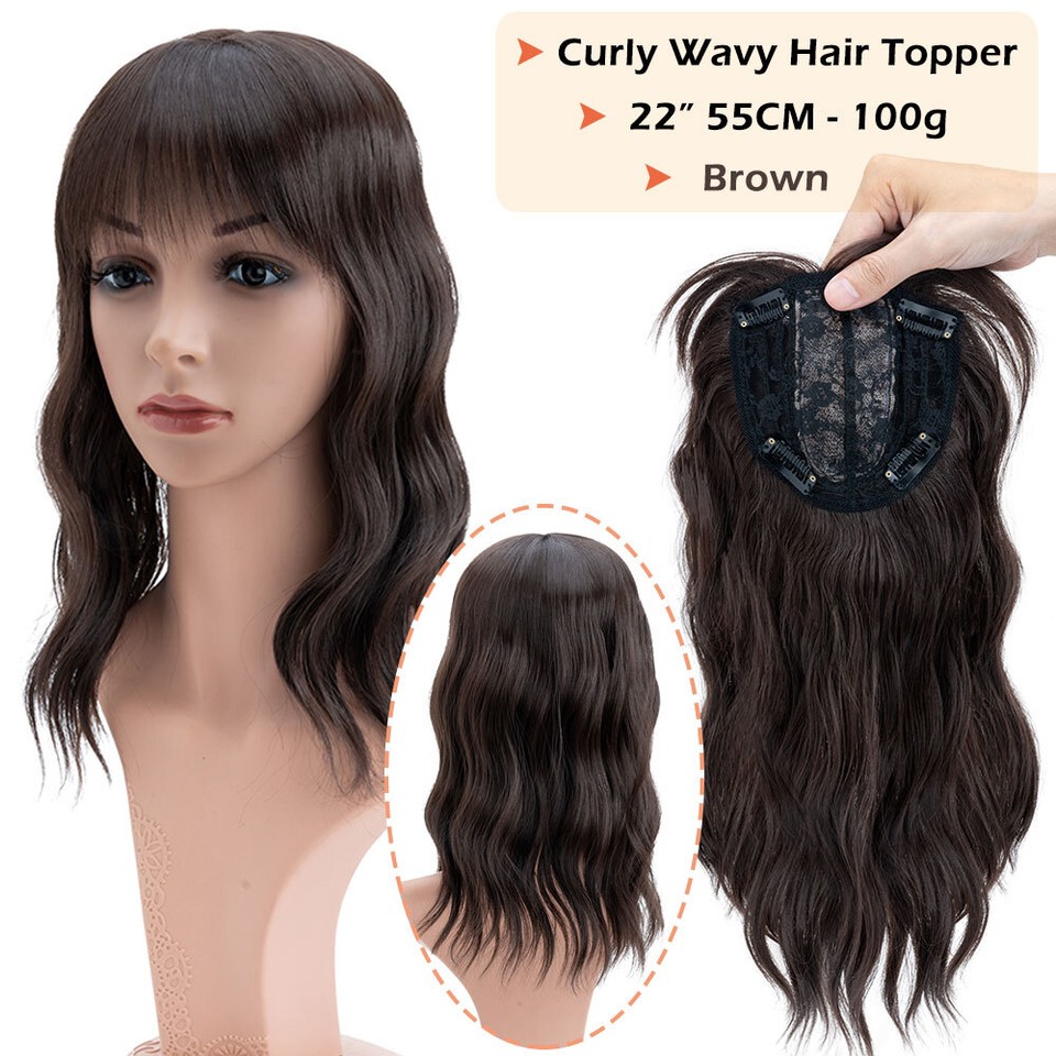 100% Real Natural Topper with Bangs Toupee For Thinning Hair as Human ...