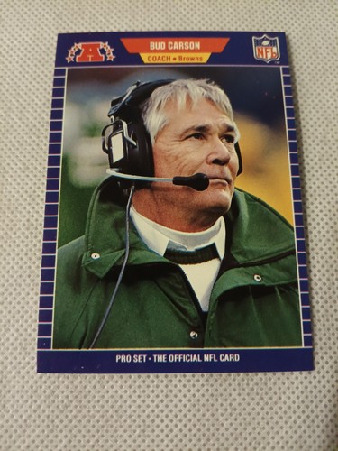 1989 BUD CARSON PRO SET NFL HEAD COACH ROOKIE CARD RC #86 CLEVELAND ...
