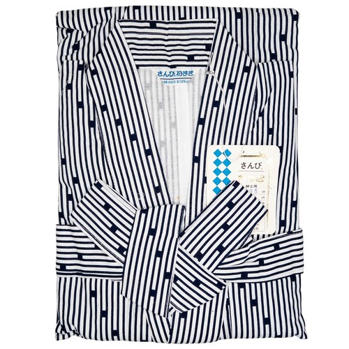 VTG Japanese Hot Spring Hotel Nemaki Cotton Gauze Lined Kimono Onsen ...