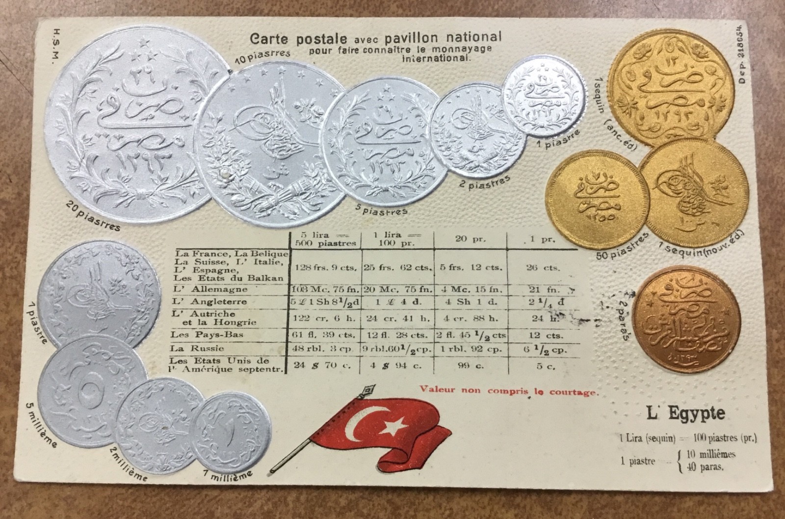 EGYPT 1908 EMBOSSED GOLD, SILVER & COPPER COINS POSTCARD to Finland | eBay