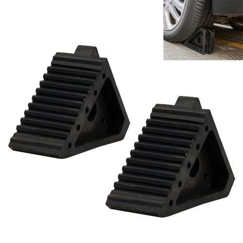 Car Wheel Chocks Tyre Stop Blocks Parking Safety Stoppers 1 Pair ...