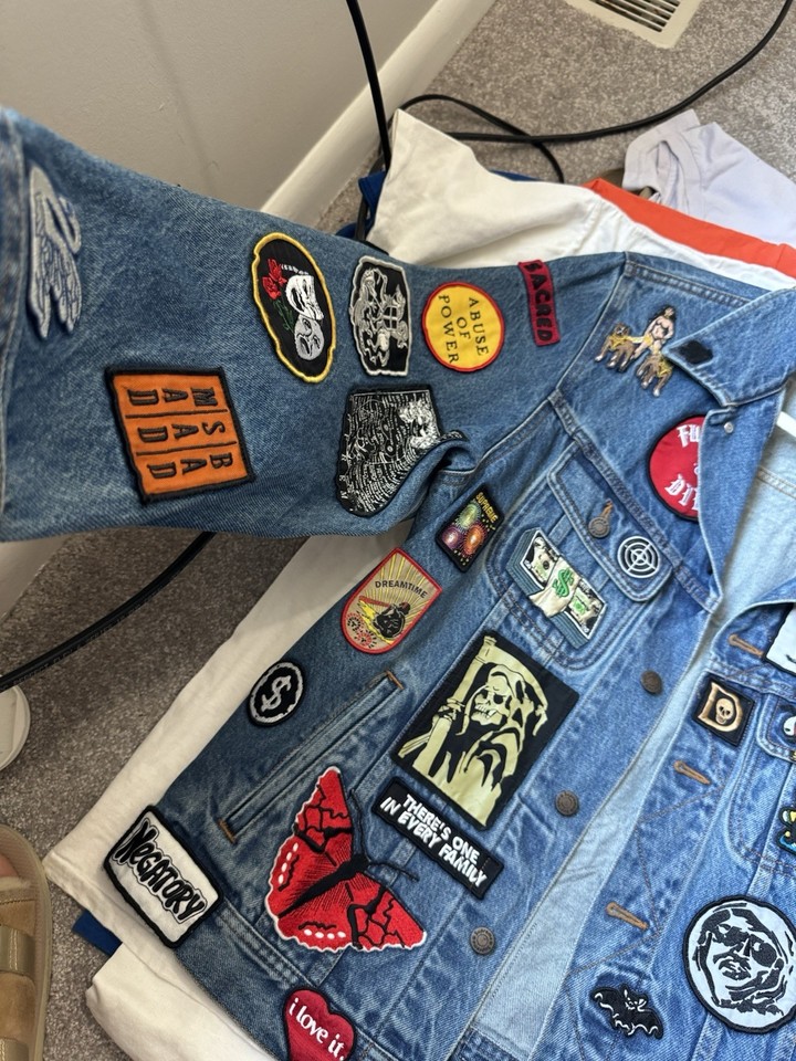 2018 Supreme Patch Work Trucker Denim Blue Jacket. Large | eBay