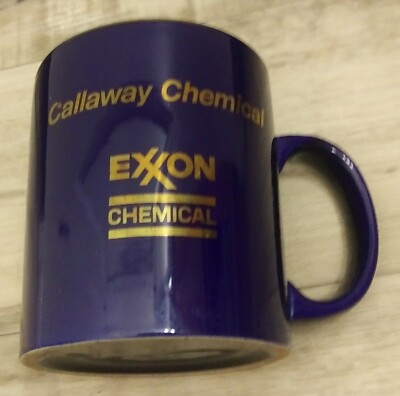 Vintage Exxon Corporation Logo Coffee Cup Mug Cobalt Blue Callaway ...