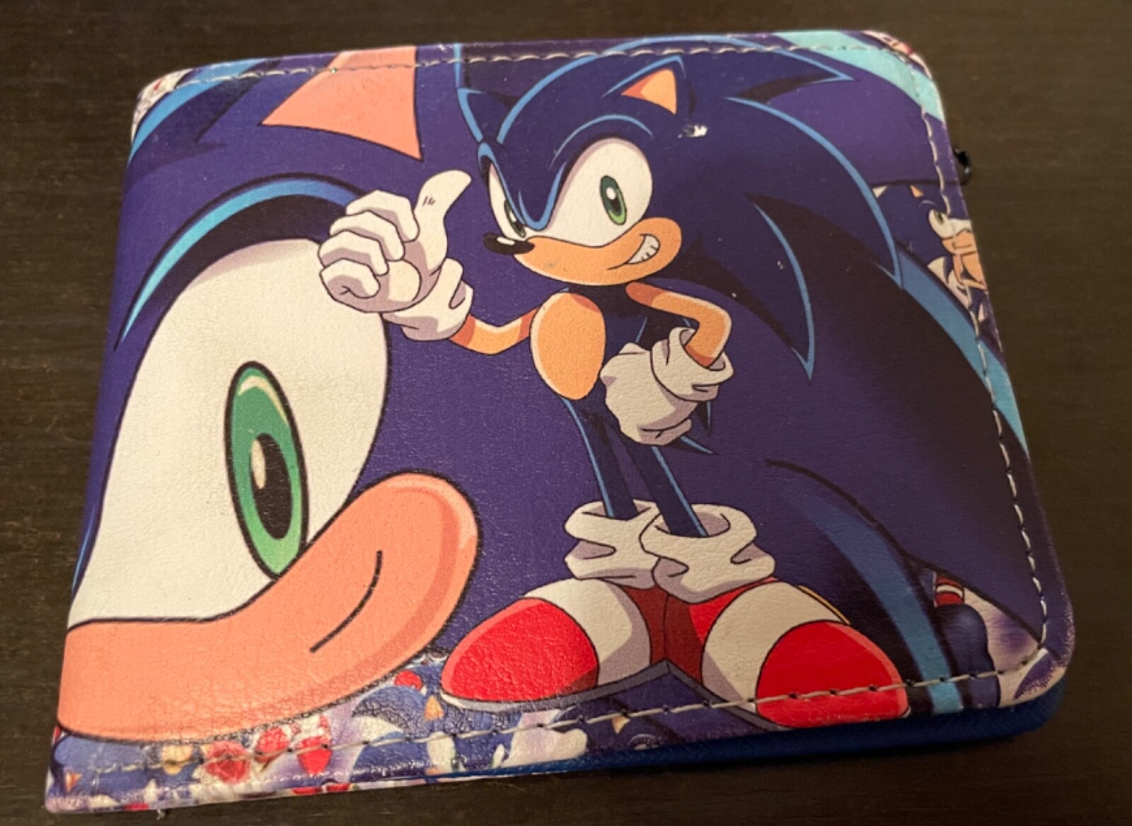 GUC Sonic Cartoon Character AOP Bi-Fold Wallet - Gem