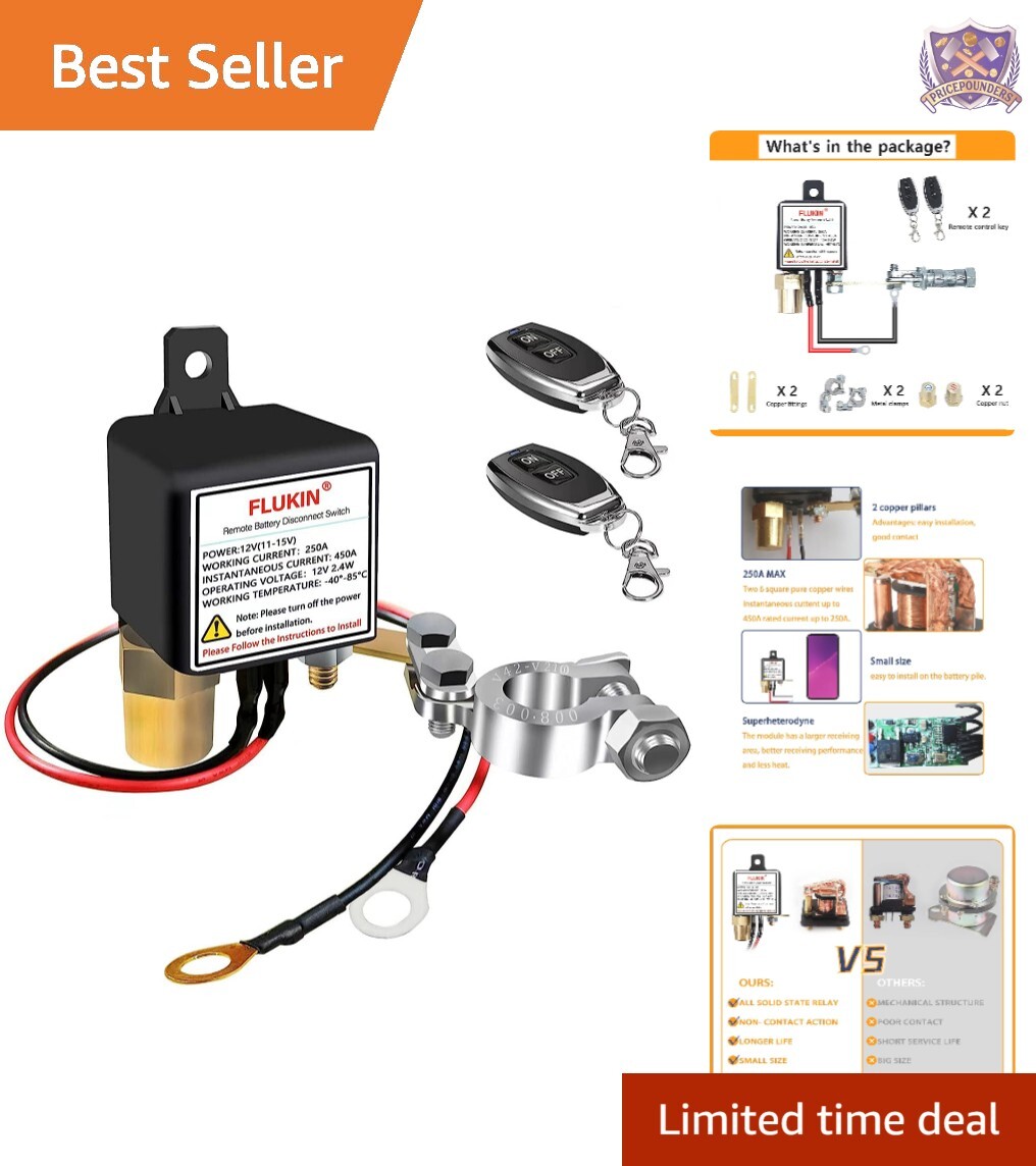 Wireless Remote Battery Disconnect Switch - Securely Prevent Battery ...