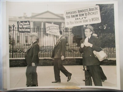 Orig 1941 WWII Washington DC White House Protest 7x9 Press Photo | eBay