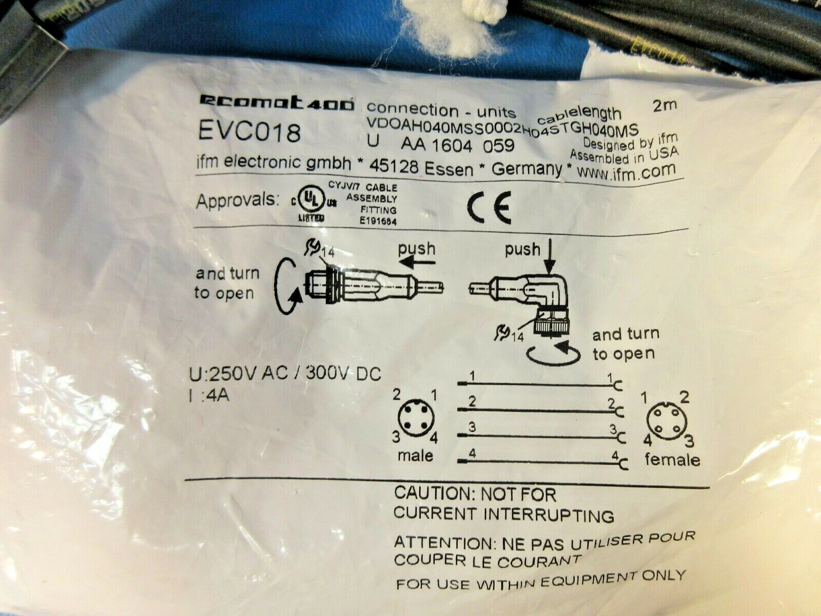 IFM, EVC018, Ecomat 400, Cable 2 Meters | eBay