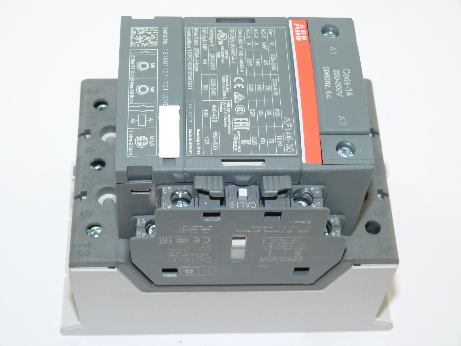 AF146-30-11-14 ABB CTR 3P 130A 250-500VAC/DC 1/1 for sale online | eBay