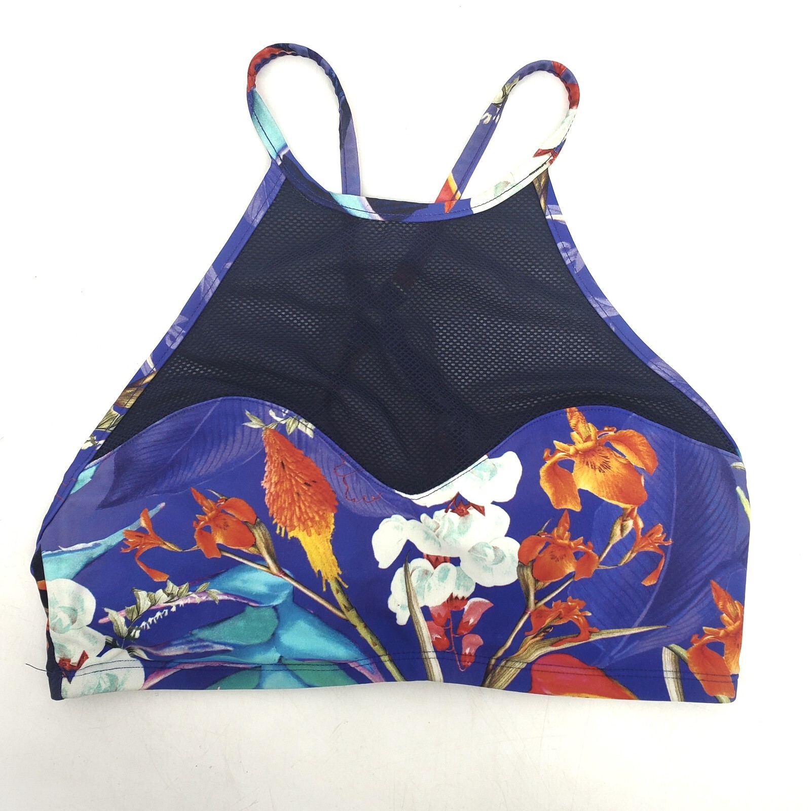 Athleta Lucia Blue Floral Mesh Bikini Swim Top Small - Gem