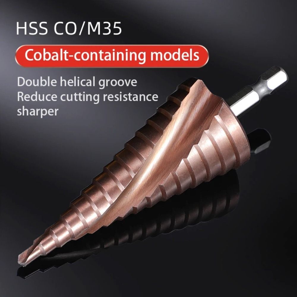 M35 5% Cobalt HSS Step Drill Bits for Stainless Steel Hex Core Stepped ...