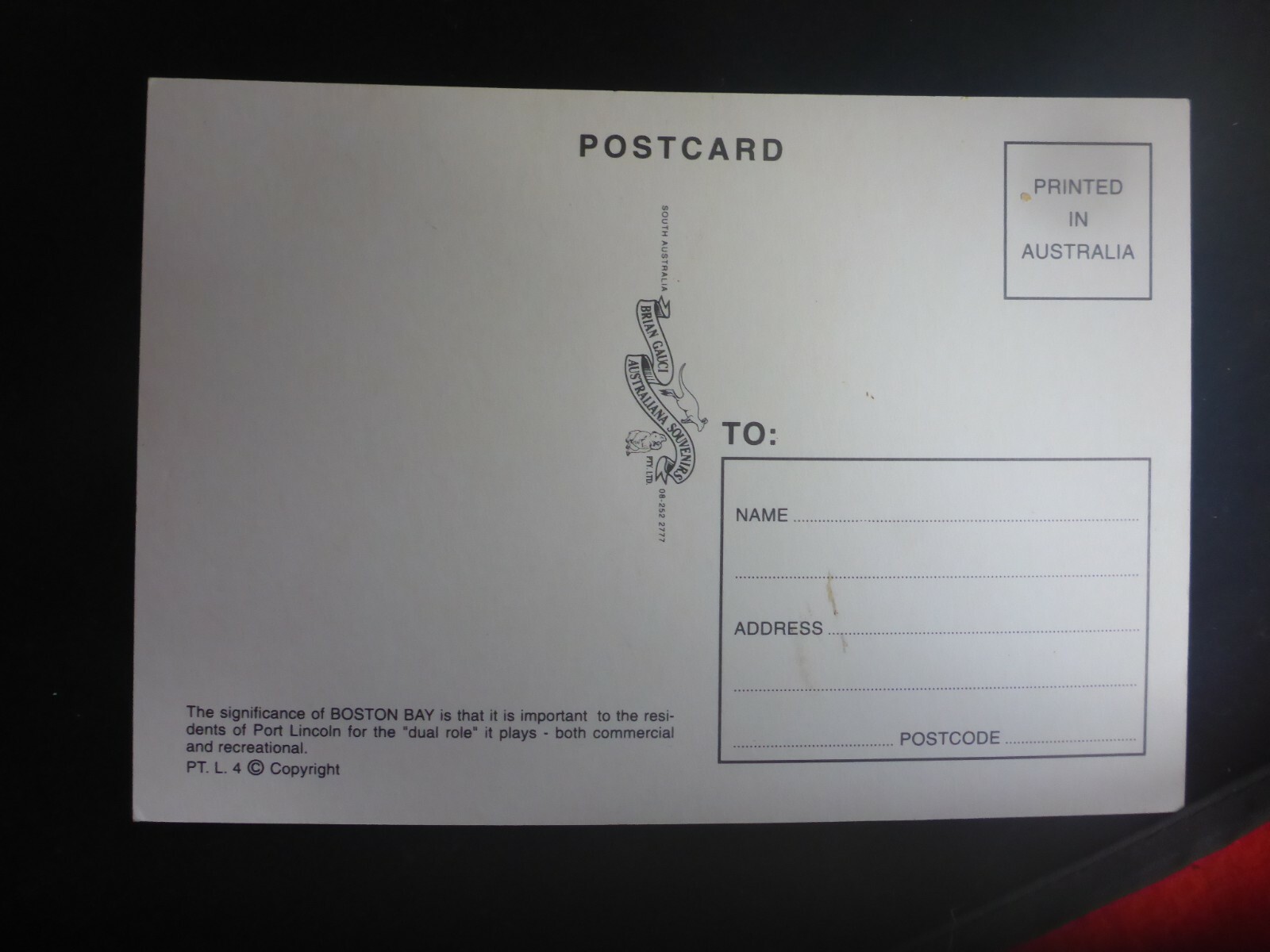 BOSTON BAY GREETINGS FROM PORT LINCOLN POSTCARD UNSERVICED | eBay