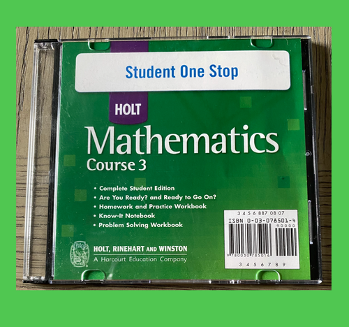 ️ Holt Mathematics Course 3 Resource CD Homework & Practice workbook ...