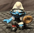 Vintage Smurf Baseball Player Catcher PVC Figure Schleich Peyo Cake ...