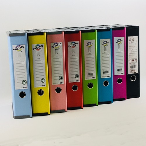 A4 Coloured Box Files Office School Documents Filing Storage Case ...