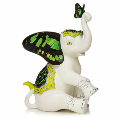 The Hamilton Collection Gracefully Green Butterfly and Elephant ...