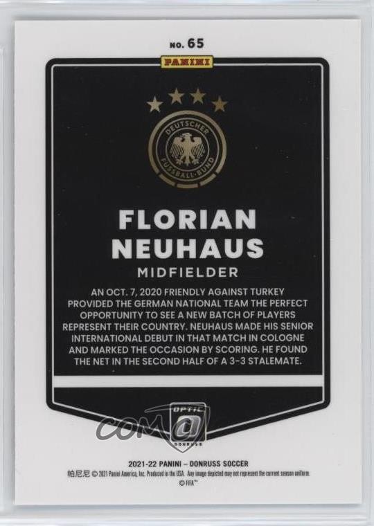 2021-22 Panini Donruss Road to Qatar Optic Florian Neuhaus #65 | eBay
