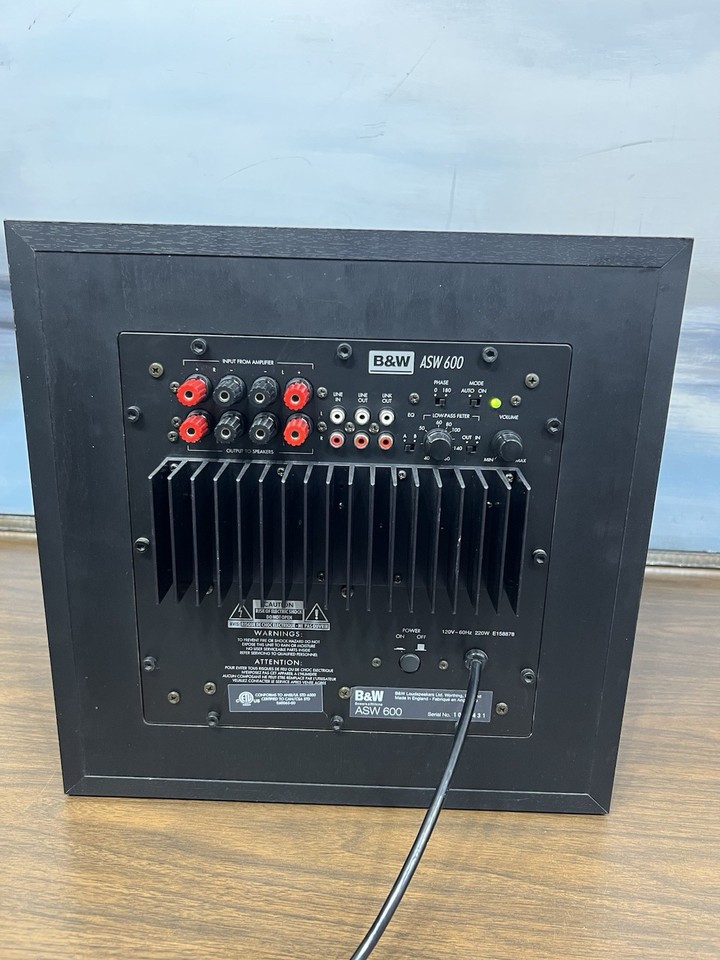 B&W ASW600 10" Powered Subwoofer 150W Bowers Wilkins Black - WORKS ...