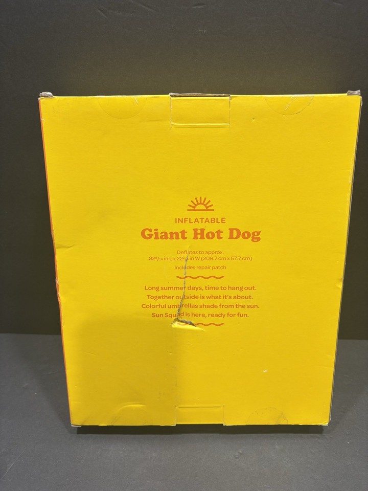 New Sun Squad INFLATABLE GIANT HOT DOG 6' 8" Long Pool Float Weiner on ...