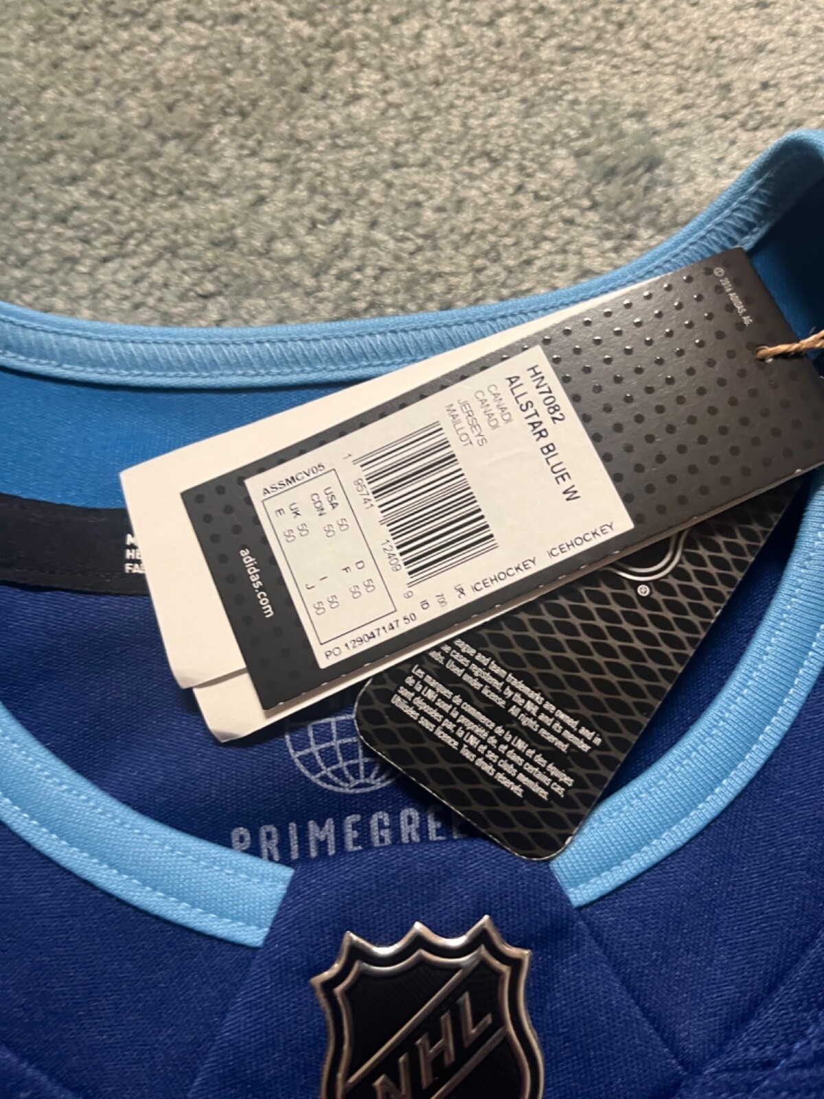 Adidas Primegreen 2022 NHL All Star Game Blue Hockey Jersey 50 Thatcher ...