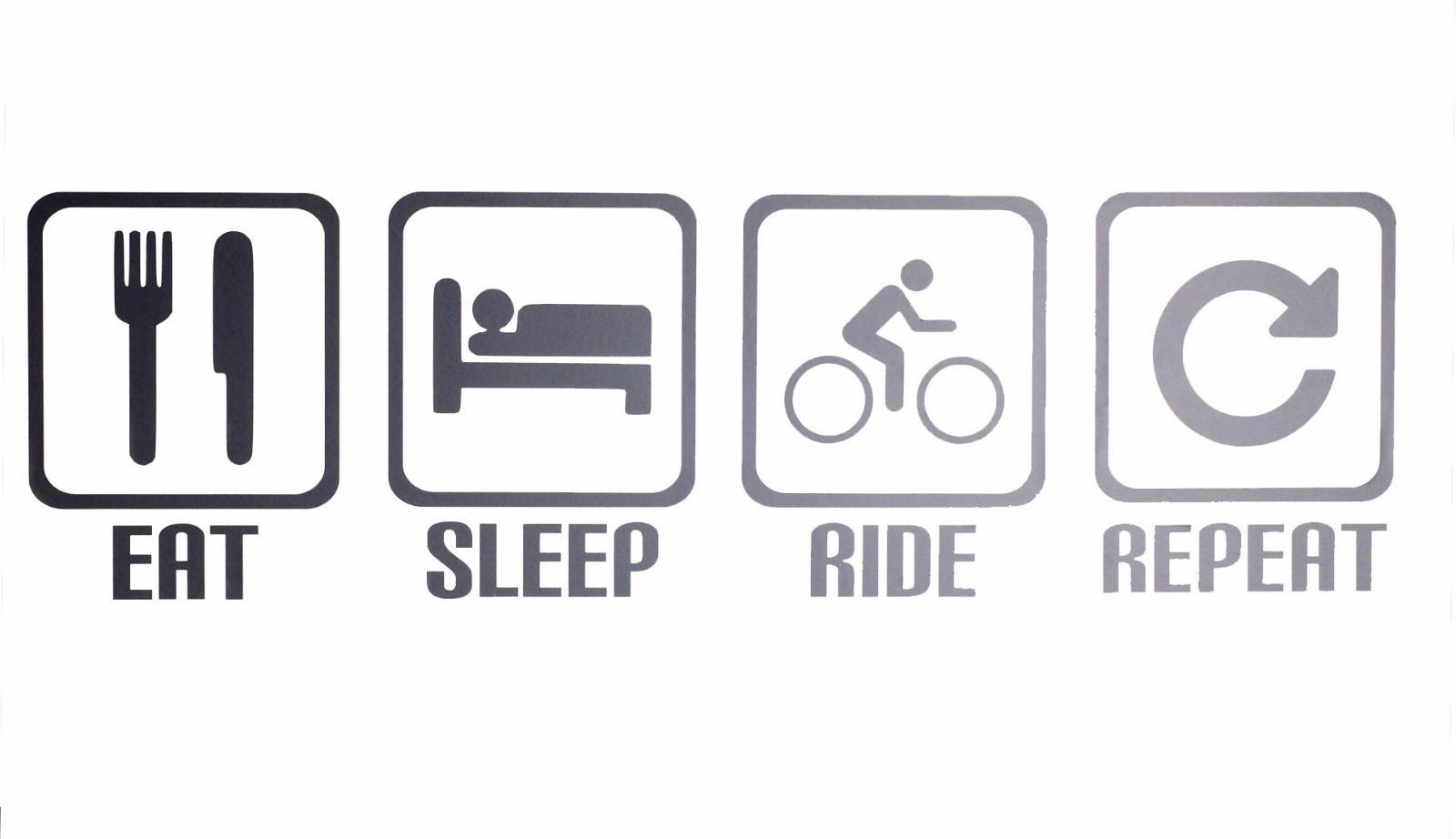 Eat Sleep Ride Repeat - Cyclist / Bike Wall Art Decal/Sticker - Various ...