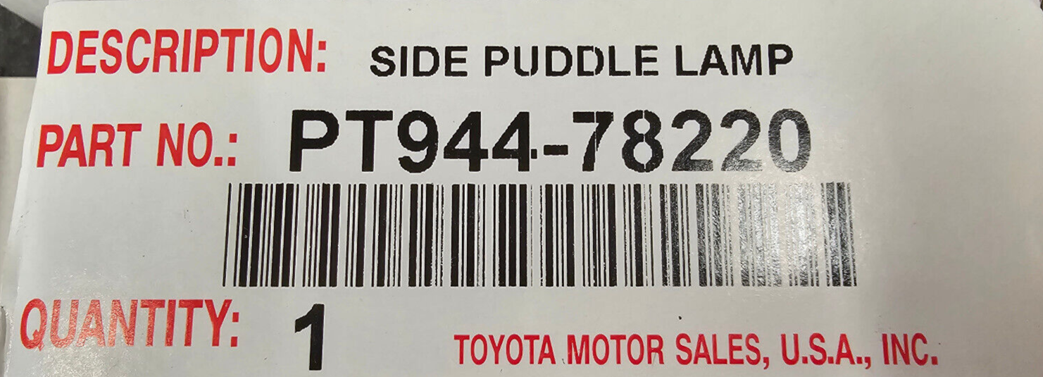 Genuine OEM Lexus Puddle Lamp Set RX RZ NX TX Front or Rear Doors 2PC ...