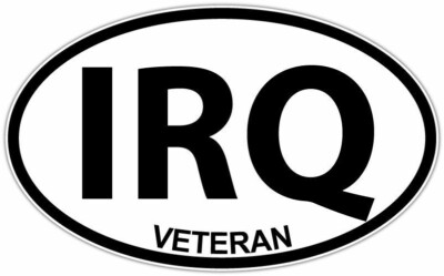 Iraq War Veteran Army Military Oval Car Bumper Vinyl Sticker Decal 6"X4 ...