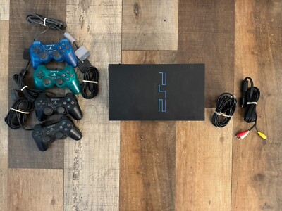 Sony PlayStation PS2 Fat Console Tested Power & AV Cables + 4 ...
