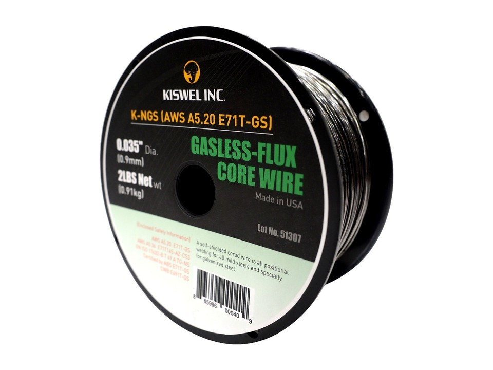(Made In USA) K-NGS E71T-GS .035in. Dia 2lb Gasless-Flux Core Wire ...