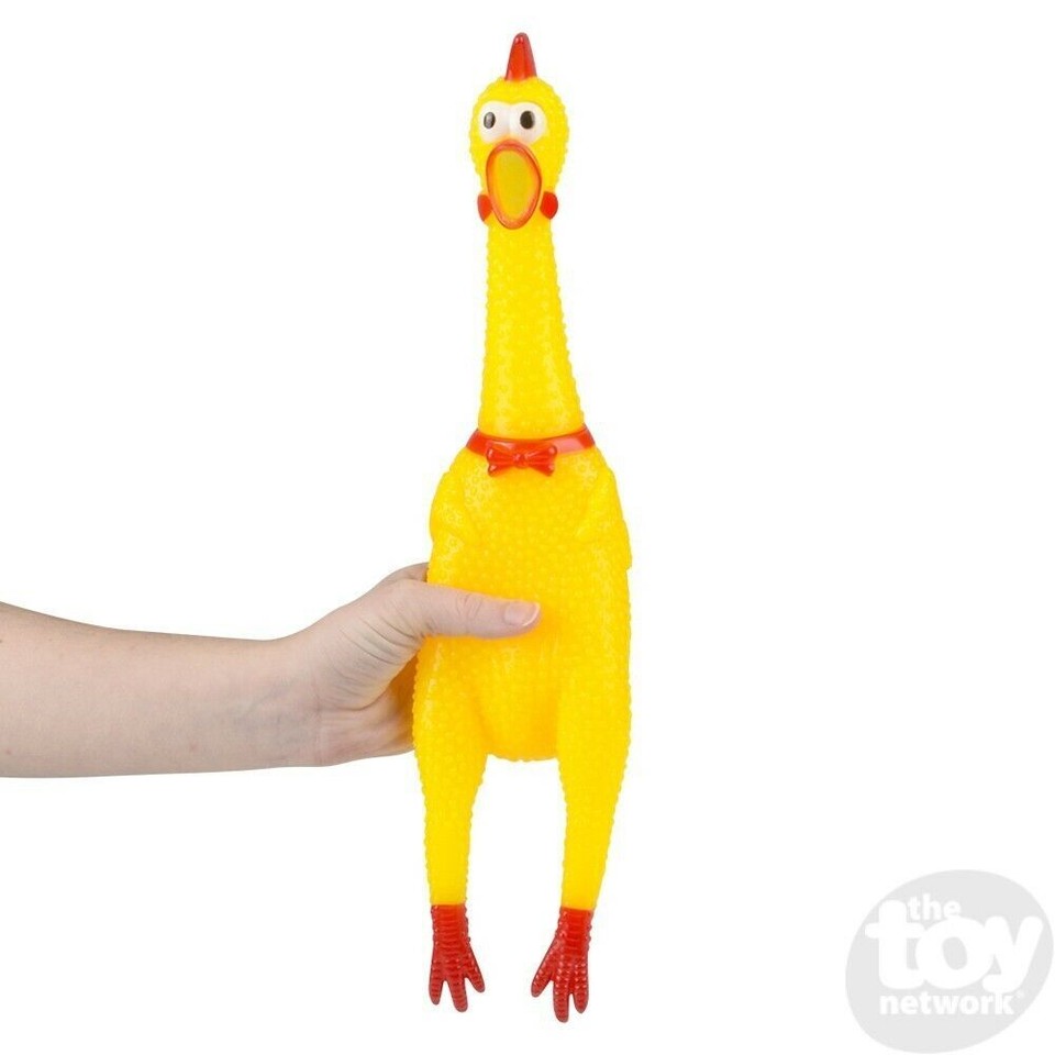 BIG 16" SCREECHING RUBBER CHICKEN - SQUEAK Sound Squeeze Screaming Dog ...