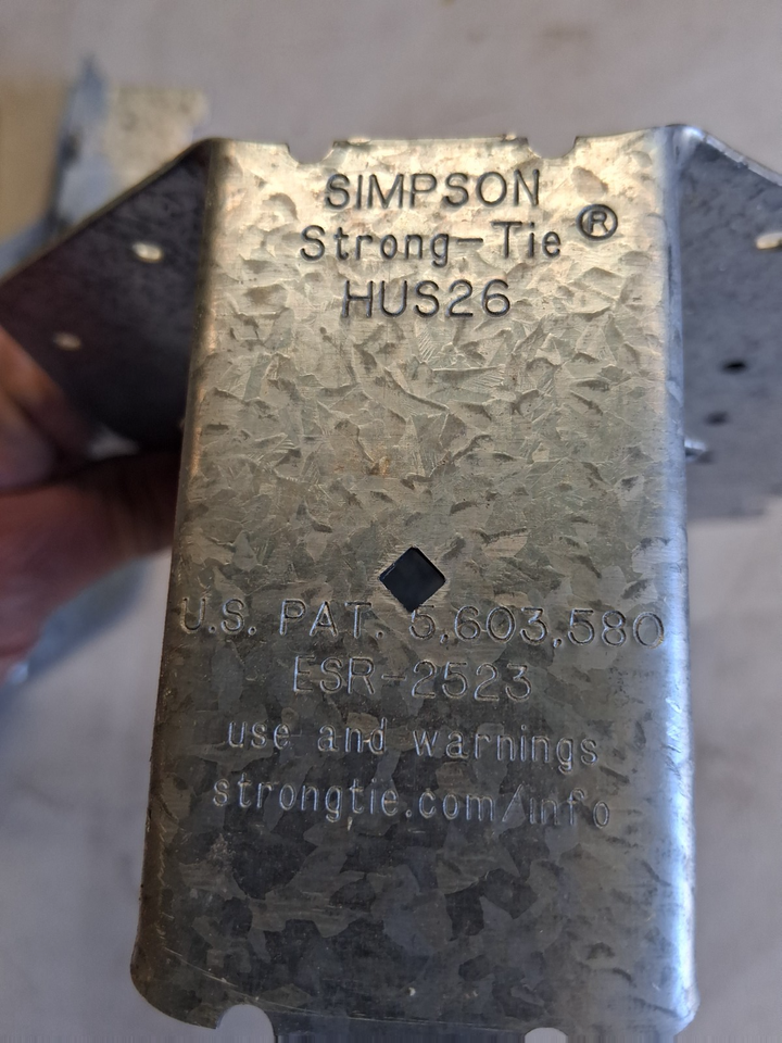 Lot Of 10 HUS26 Simpson Strong-Tie Galvanized Steel Joist Hanger Os193 ...