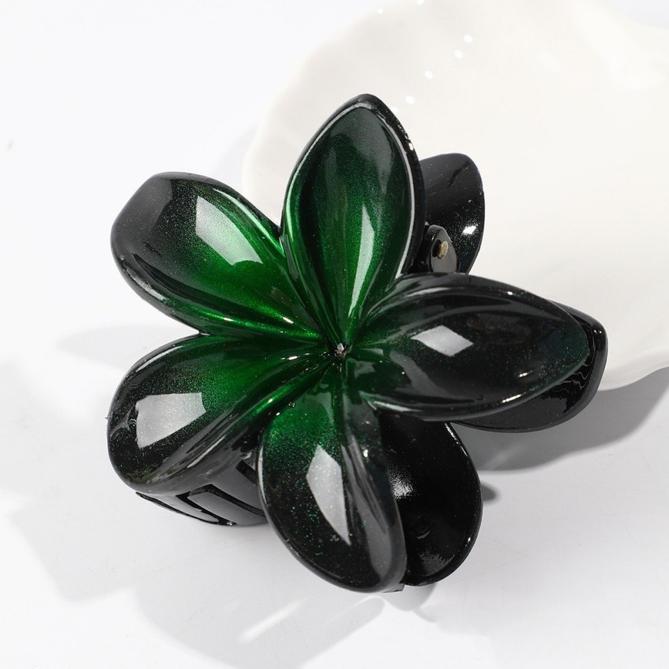 Plumeria Design Hair Clip Handmade Black Gradient Hair Claw for Hair ...