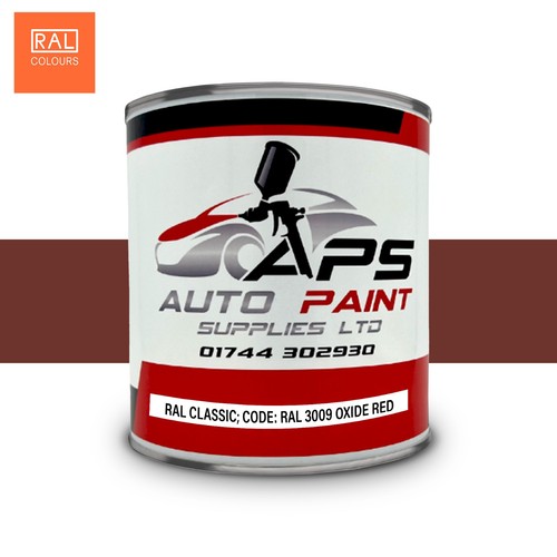 1L ENAMEL SATIN PAINT RAL 3009 OXIDE RED METAL CHASIS CAR BIKE VAN ...