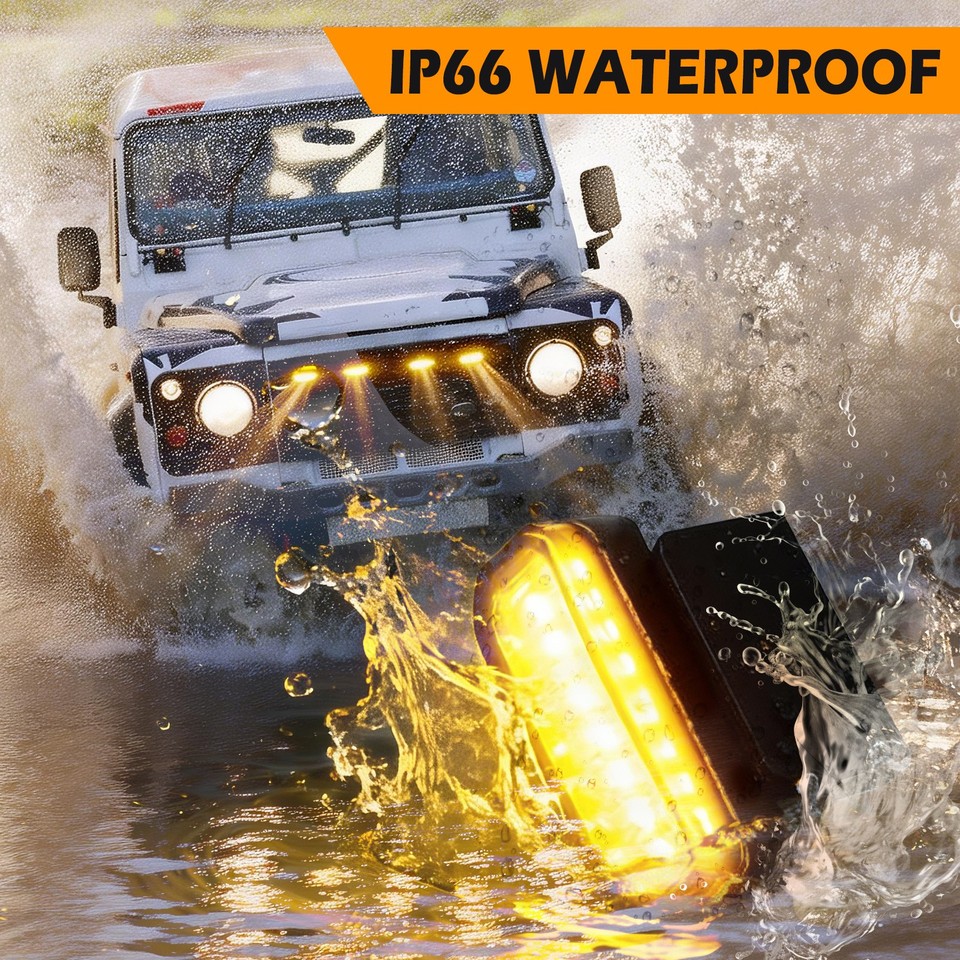 4x Smoked Raptor Style LED Marker Front Grille Lights Kit For Ford ...