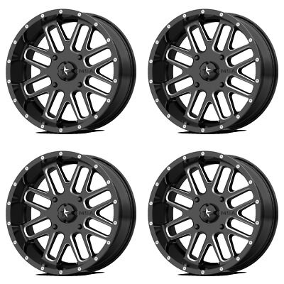 4x MSA Offroad Wheels M35 Bandit ATV/UTV Wheels G-Black Milled 18x7 ...